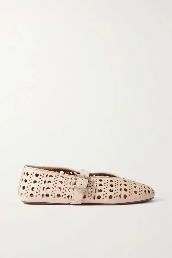 Alaïa Laser-cut Leather Ballet Flats