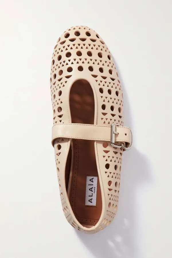 Alaïa Laser-cut Leather Ballet Flats