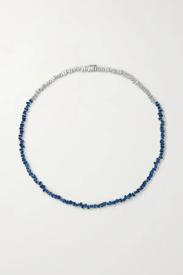 SUZANNE KALAN 18-karat Sapphire Pendant Necklace - White Gold