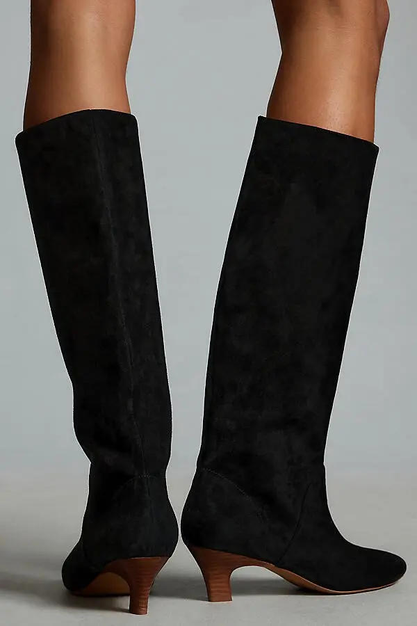 SILENT D Erena Kitten-heel Boots - Black Suede