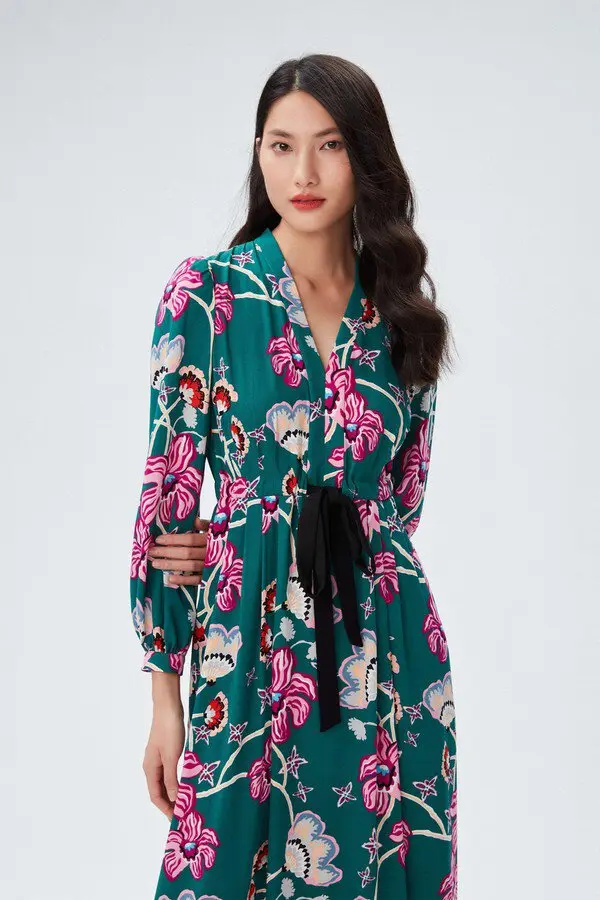 Diane Von Furstenberg Lilo Dress In Green - 50% Off | Editorialist