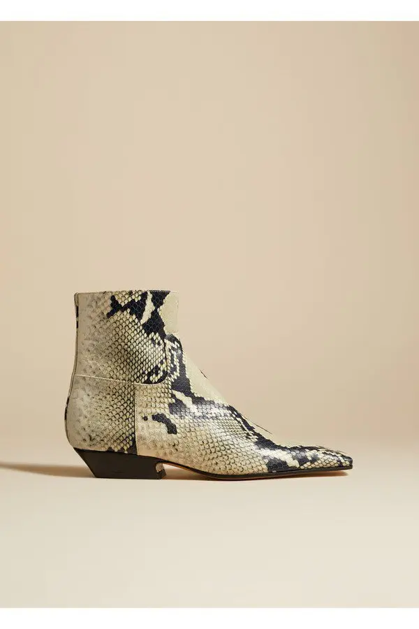 Khaite The Marfa Ankle Boot In Python-embossed Leather