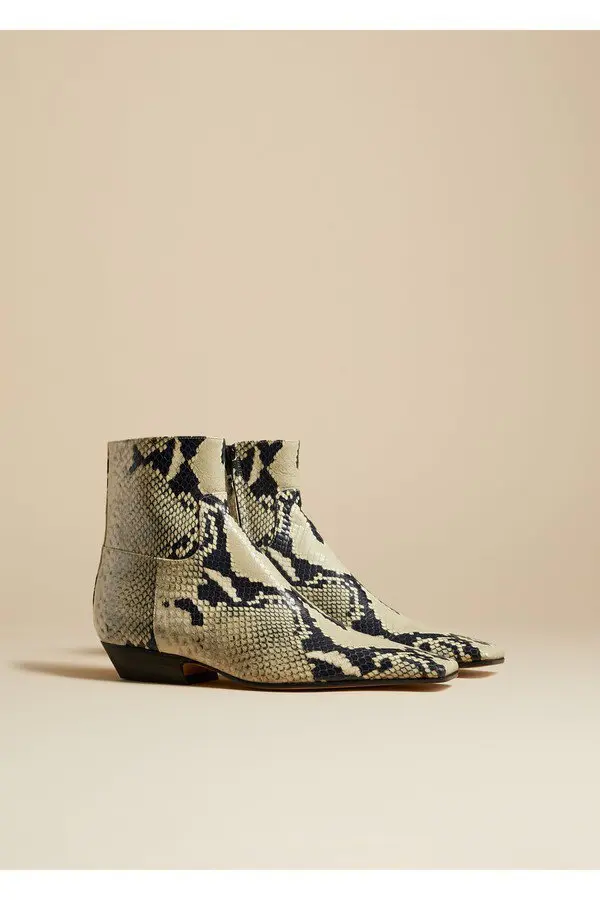 Khaite The Marfa Ankle Boot In Python-embossed Leather