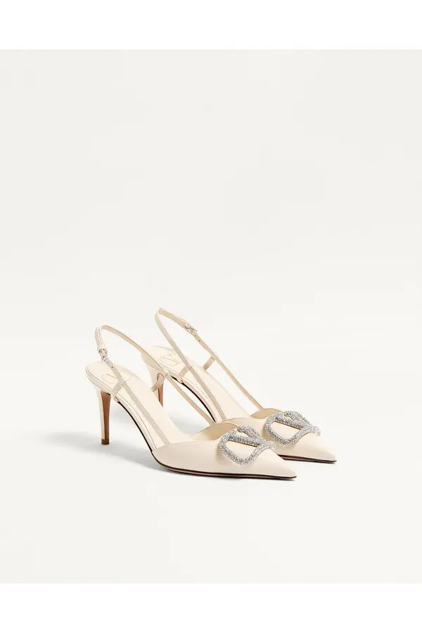 Valentino Garavani Vlogo Signature Slingback Pump - Natural