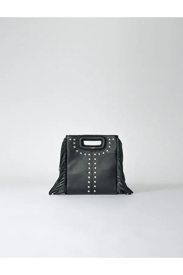 Maje M Mini Leather Bag With Fringes