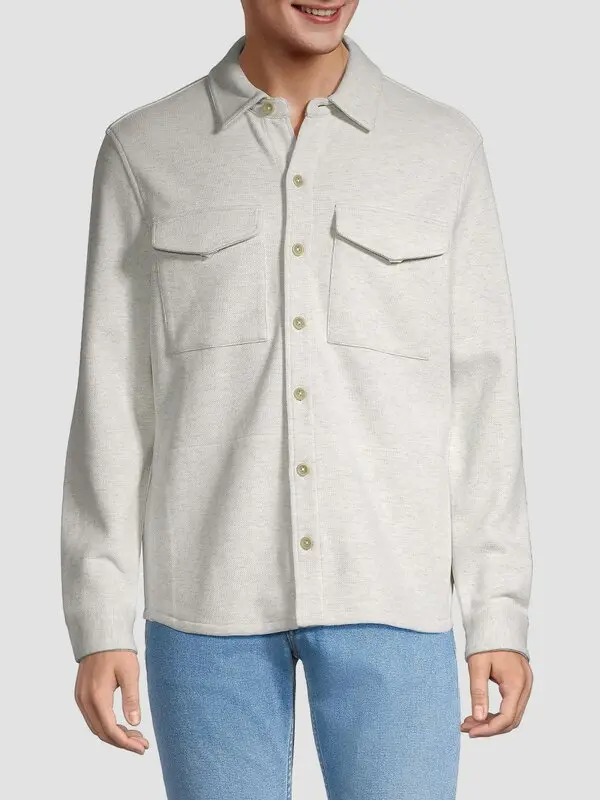 Vince Cotton-blend Shirt Jacket - Grey