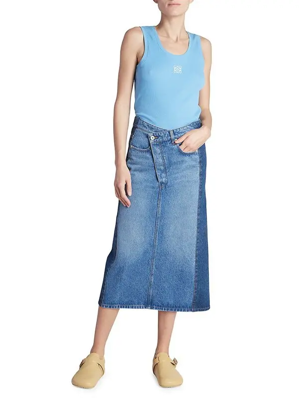 Loewe Trompe L'oeil Denim Midi-skirt