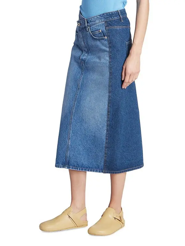 Loewe Trompe L'oeil Denim Midi-skirt