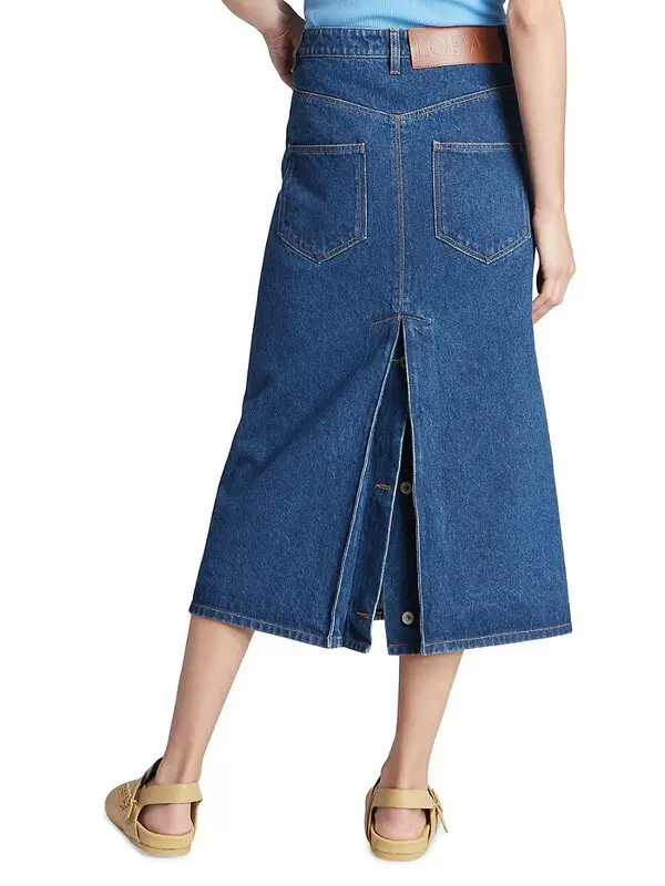 Loewe Trompe L'oeil Denim Midi-skirt