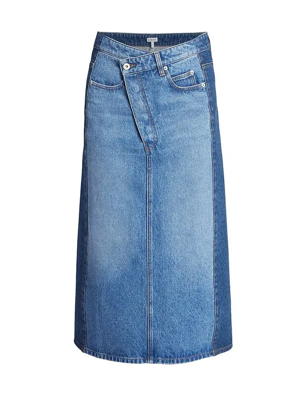Loewe Trompe L'oeil Denim Midi-skirt