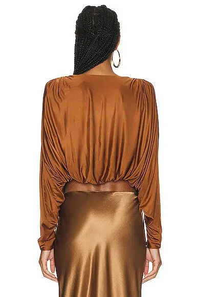 Venica】Twist drape tops / Brown TOPS – Venica