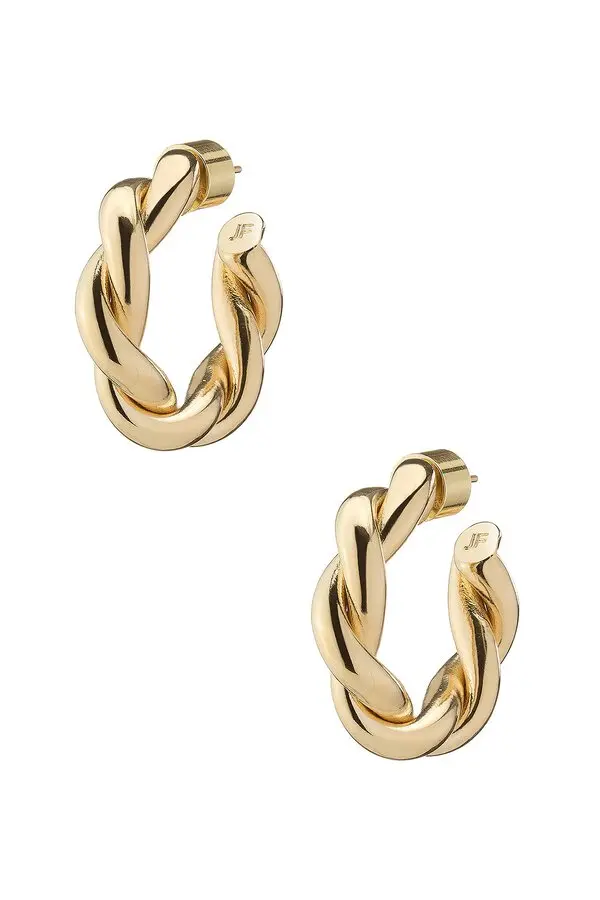 JENNIFER FISHER Double Twisted Lilly Huggie Earrings - 10k Yellow Gold Plated Brass