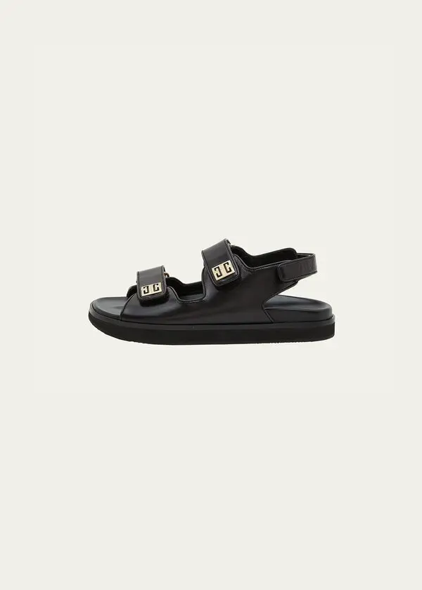 Givenchy 4g Leather Strap Flat Sandals
