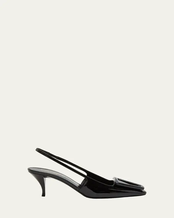 Saint Laurent Tom Patent Buckle Slingback Pumps