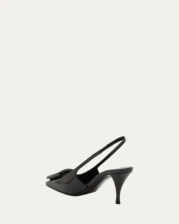 Saint Laurent Tom Patent Buckle Slingback Pumps