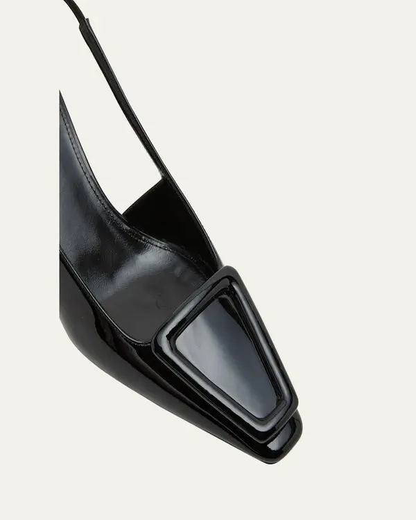 Saint Laurent Tom Patent Buckle Slingback Pumps