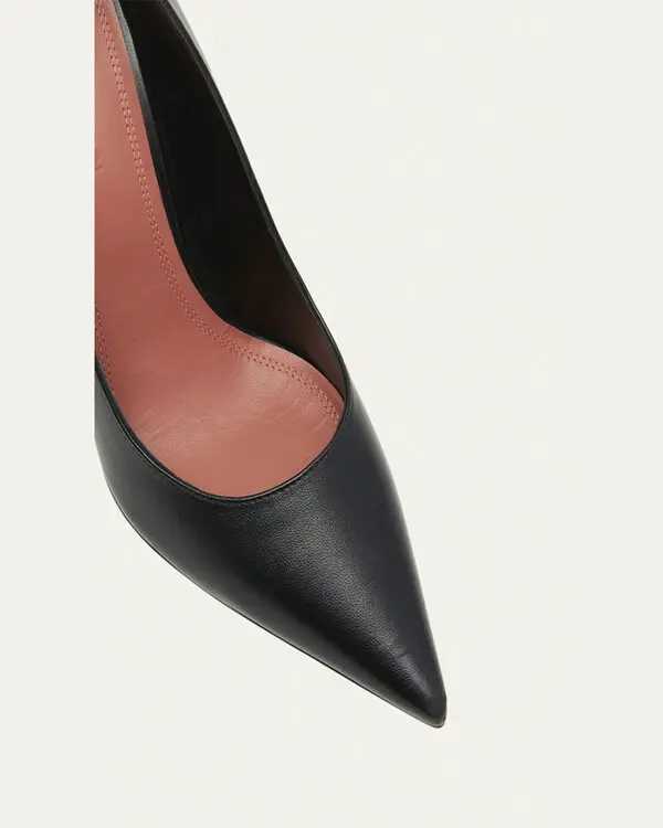 Amina Muaddi Ami Lambskin Pedestal Pumps