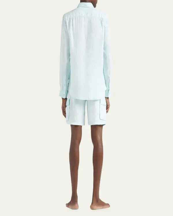 Vilebrequin Linen Sport Shirt - Pacific Bl