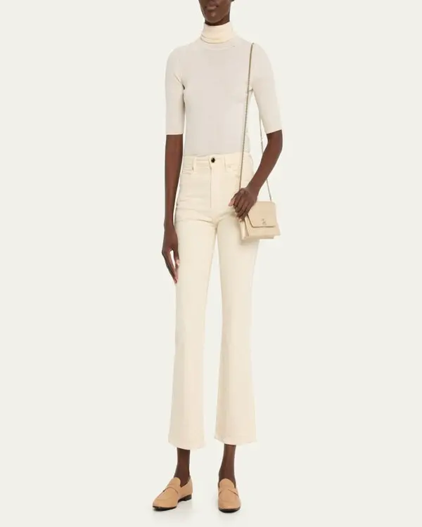 Akris Anouk Metallic Lizard-embossed Crossbody Bag - Stucco Metallic