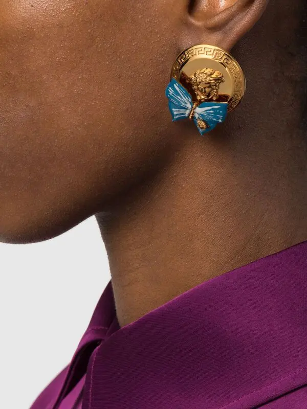 Versace X Dua Lipa Butterfly Medusa Stud Earrings