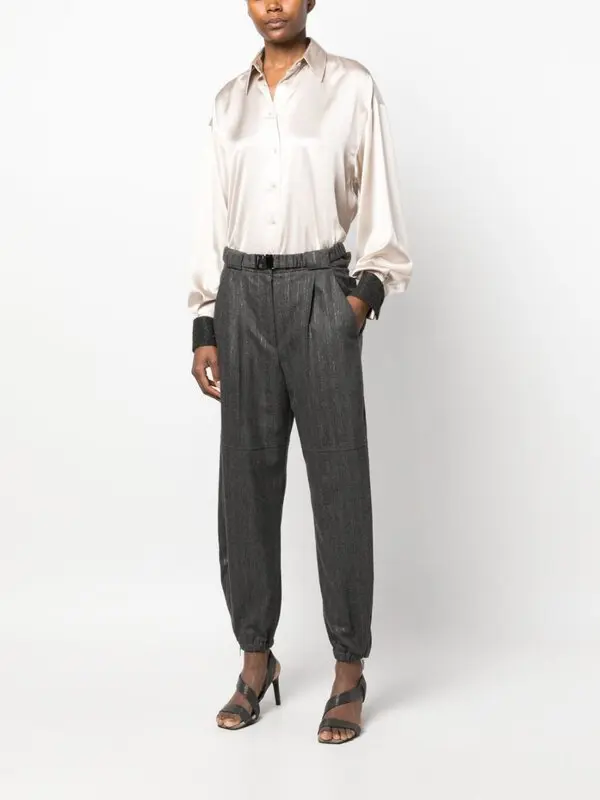 Brunello Cucinelli Long-sleeve Silk Blouse
