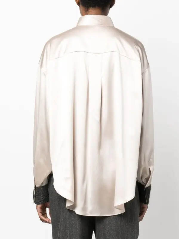 Brunello Cucinelli Long-sleeve Silk Blouse