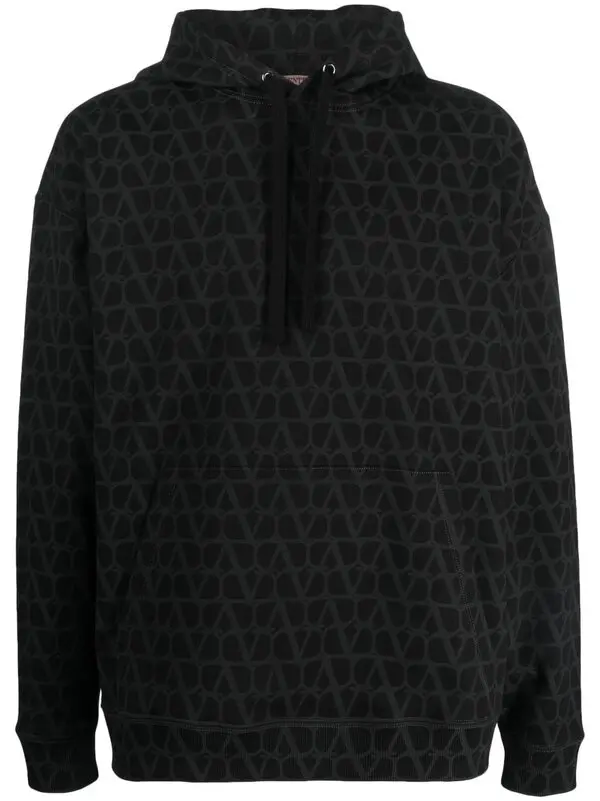Valentino Garavani Toile Iconographe-print Cotton Hoodie - Black