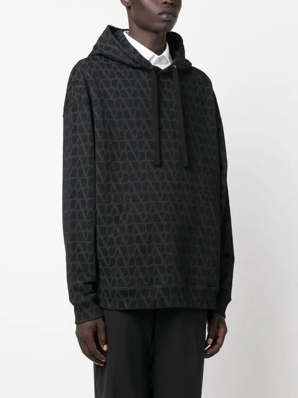 Valentino Garavani Toile Iconographe-print Cotton Hoodie - Black