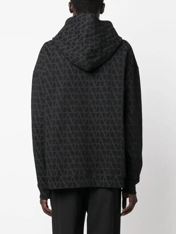 Valentino Garavani Toile Iconographe-print Cotton Hoodie - Black