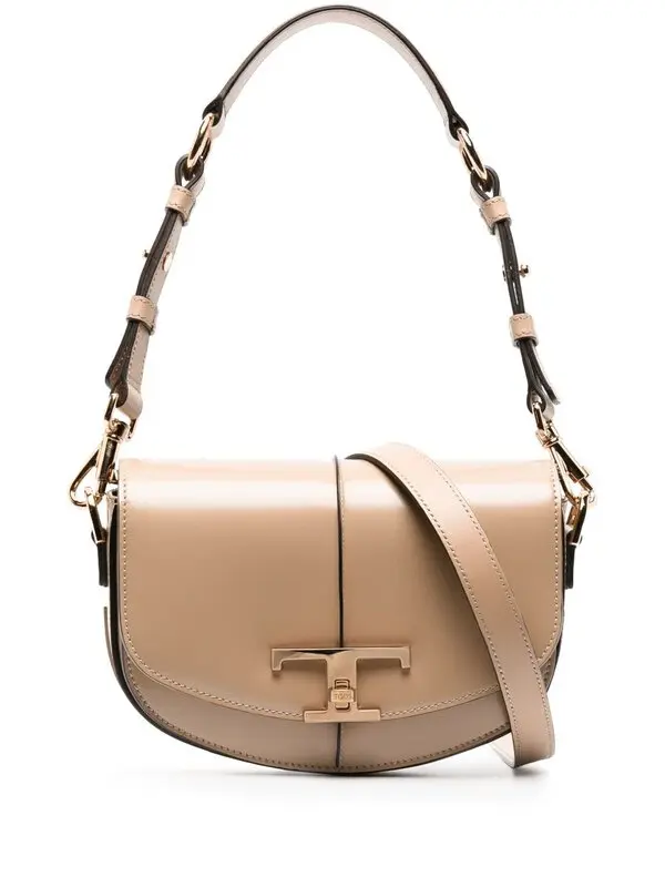 TOD'S T-plaque Leather Tote Bag - Neutrals