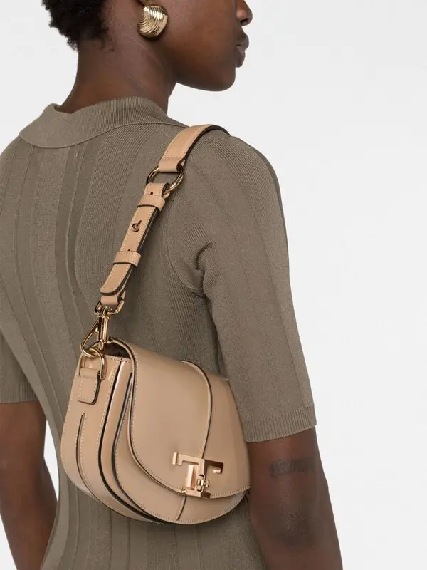 TOD'S T-plaque Leather Tote Bag - Neutrals