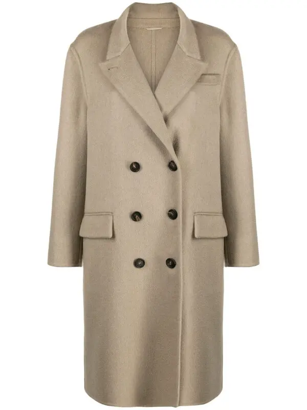 Brunello Cucinelli Double-breasted Cashmere Coat - Neutrals