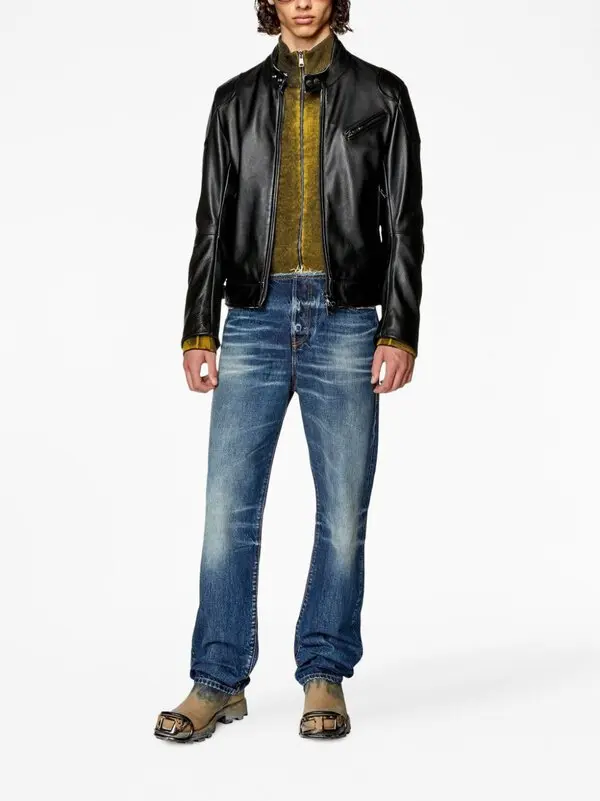 DIESEL® Calf Leather Biker Jacket
