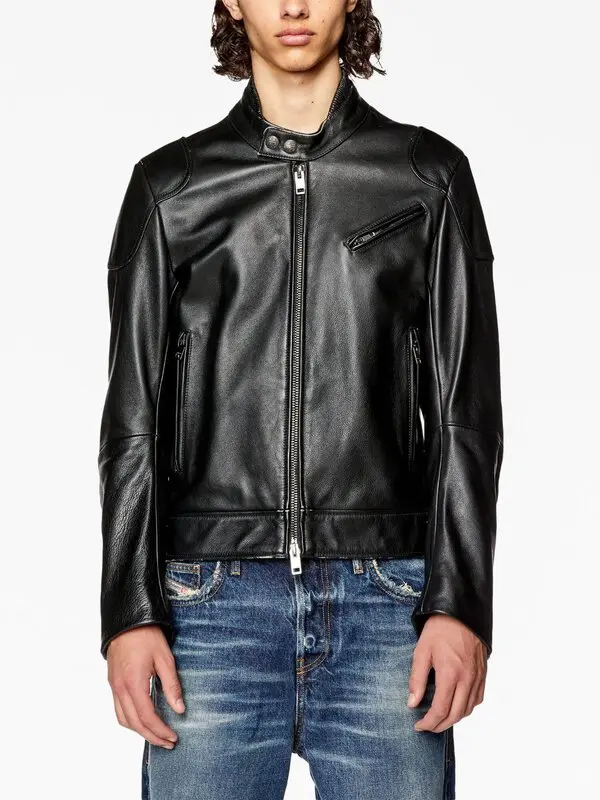 DIESEL® Calf Leather Biker Jacket