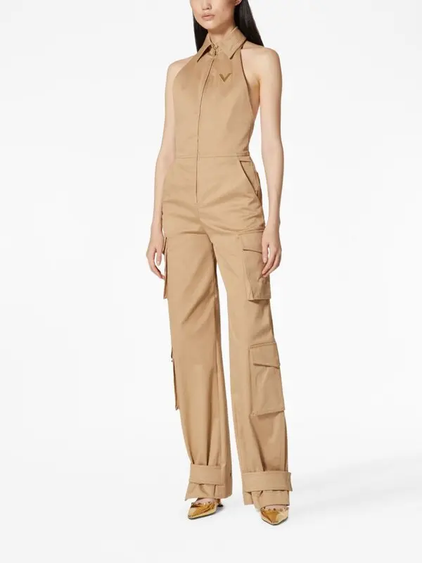 Valentino Garavani Stretch-cotton Cargo Jumpsuit