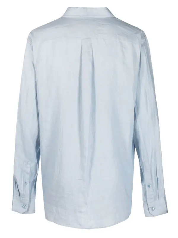 Vince Long-sleeve Linen Shirt - Blue