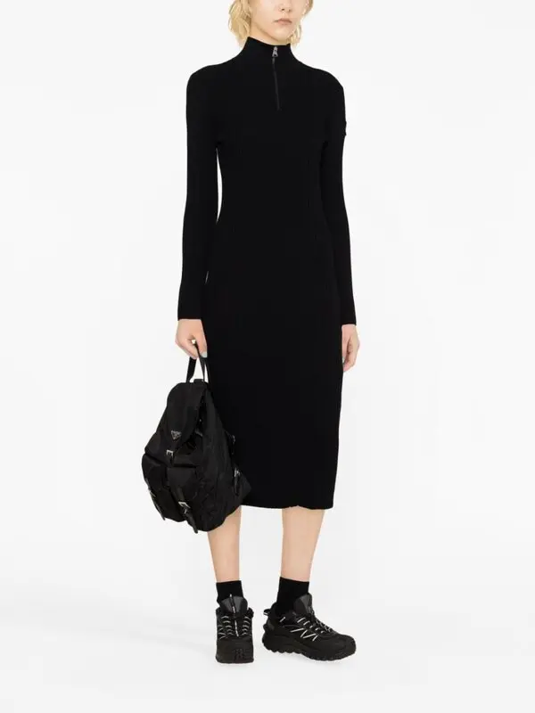 Moncler Zip-up Crêpe Midi Dress