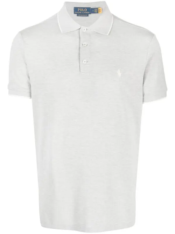 Polo Ralph Lauren Embroidered-logo Cotton Polo Shirt - Grey
