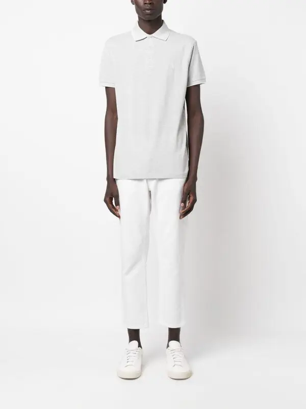 Polo Ralph Lauren Embroidered-logo Cotton Polo Shirt - Grey