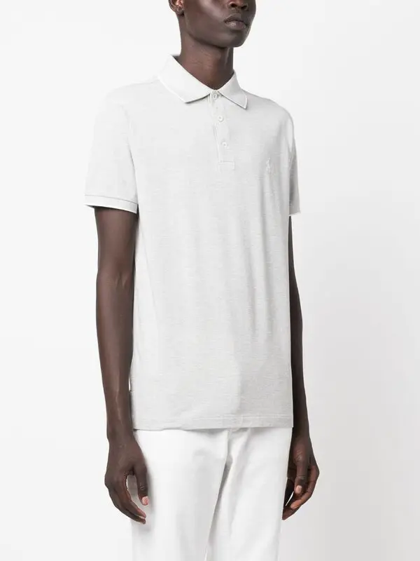 Polo Ralph Lauren Embroidered-logo Cotton Polo Shirt - Grey