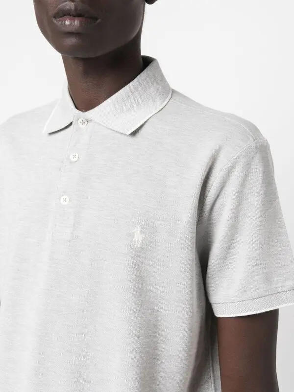 Polo Ralph Lauren Embroidered-logo Cotton Polo Shirt - Grey