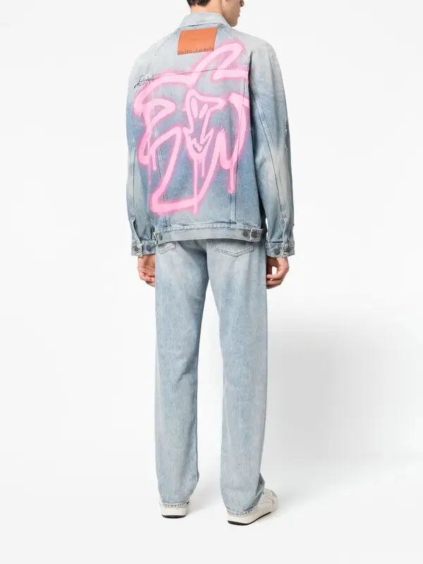 Palm Angels Graffiti-print Denim Jacket