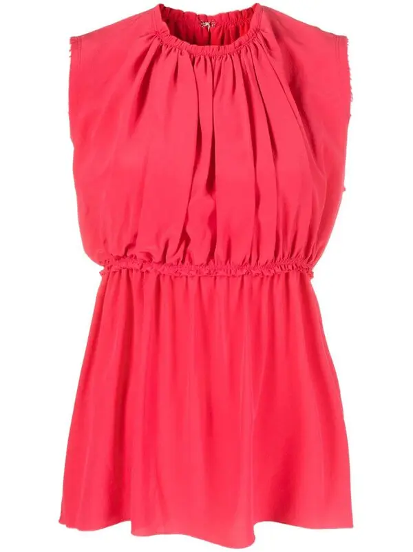 LANVIN Ruched Sleeveless Blouse