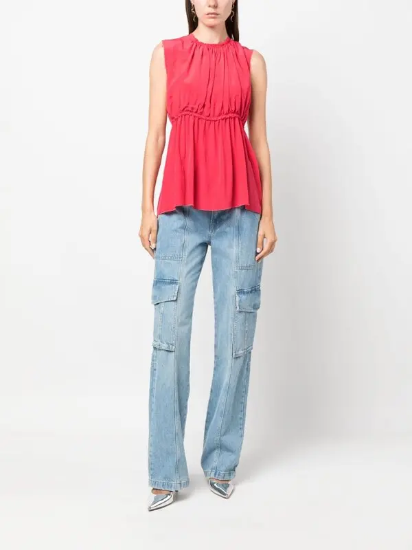 LANVIN Ruched Sleeveless Blouse