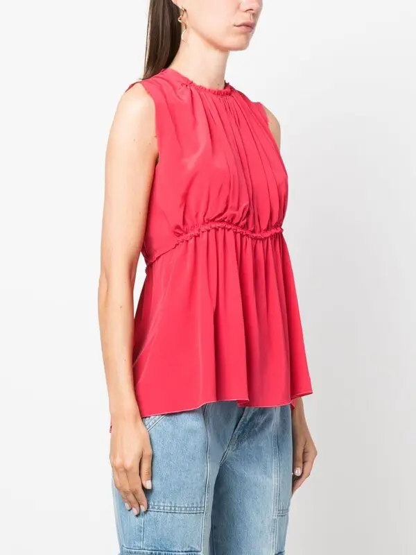 LANVIN Ruched Sleeveless Blouse