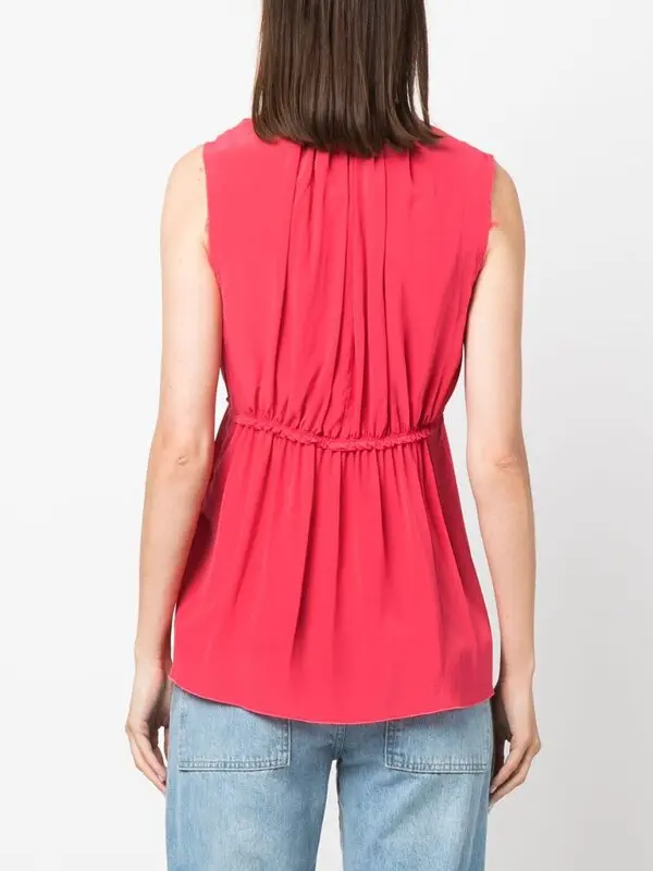 LANVIN Ruched Sleeveless Blouse