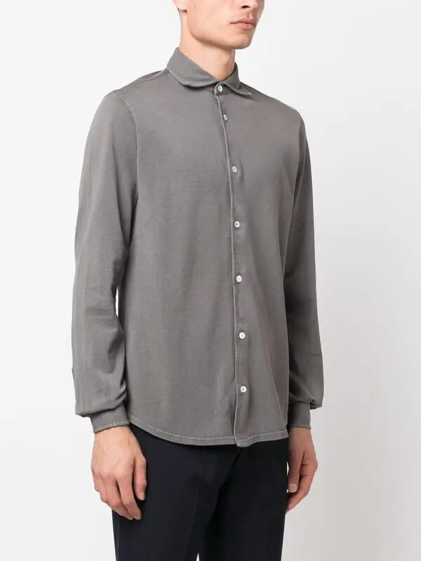 Fedeli Chambray Spread-collar Cotton Shirt