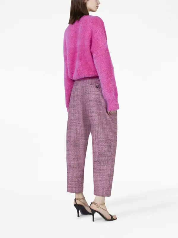 Stella McCartney Pleated Cropped Wool Trousers