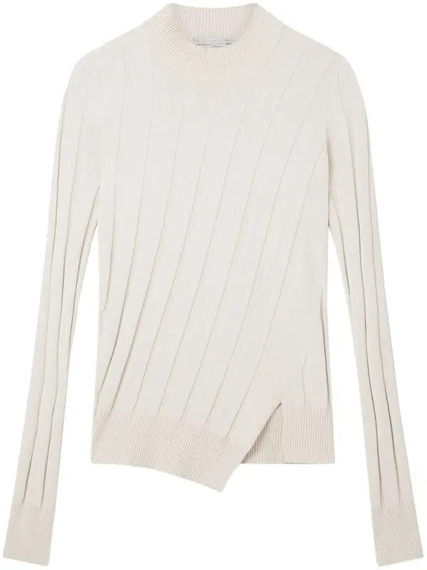 Stella McCartney Knit Jumper With Asymmetric Hem - Neutrals