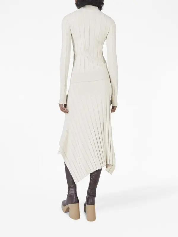 Stella McCartney Knit Jumper With Asymmetric Hem - Neutrals